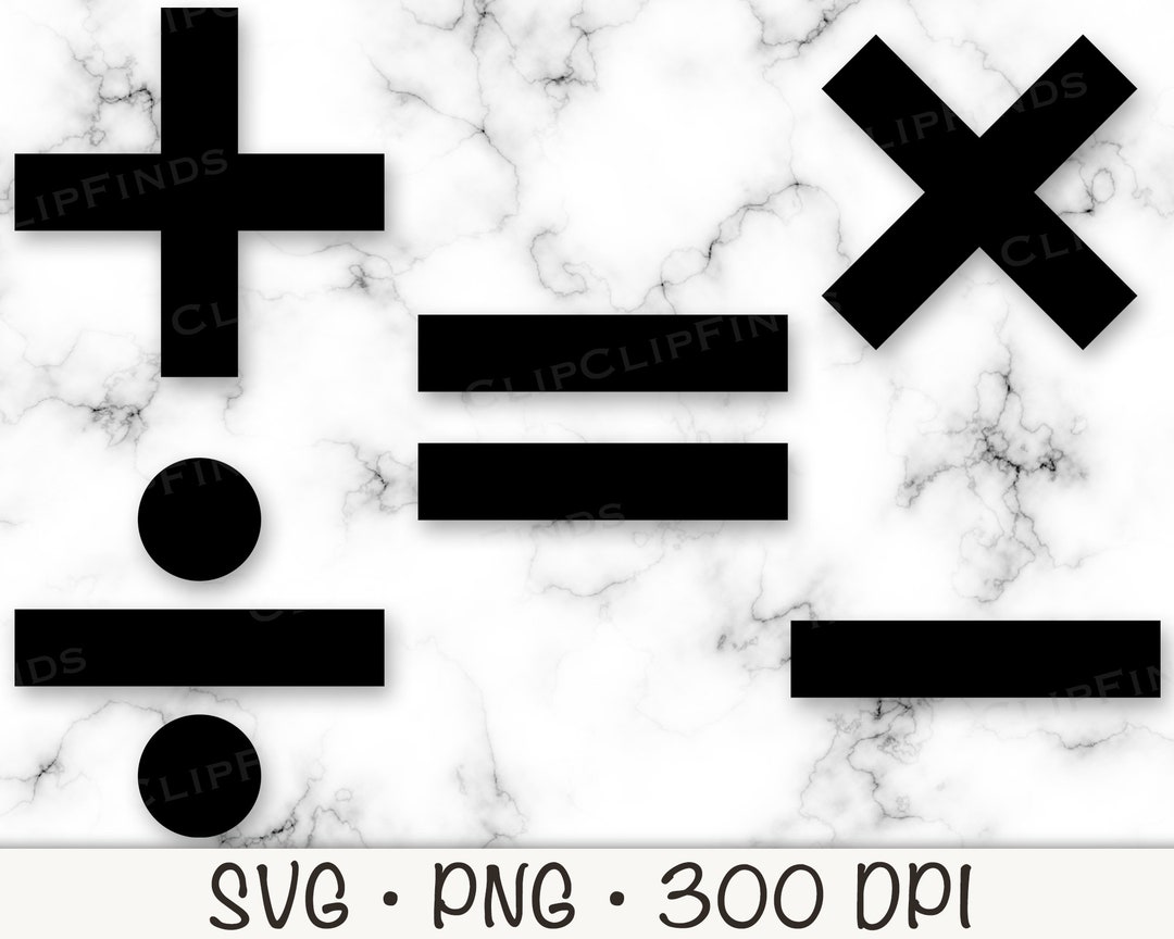 Math Symbols SVG, Multiplication, Addition, Subtraction, Equal, PNG ...