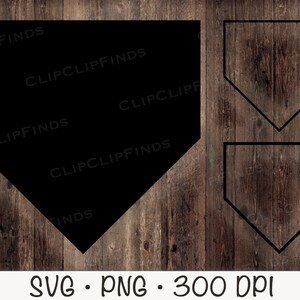 Baseball Home Plate SVG, Home Plate Outline, Vector Cut File and PNG ...