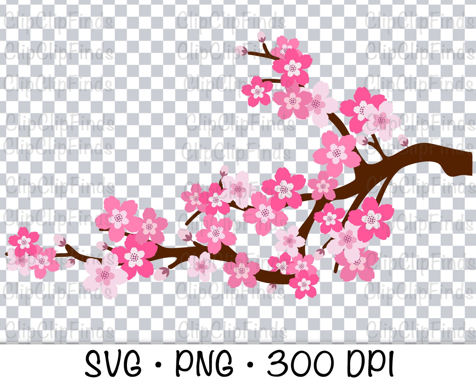 Cherry Blossom Tree Branch SVG PNG Instant Digital - Etsy