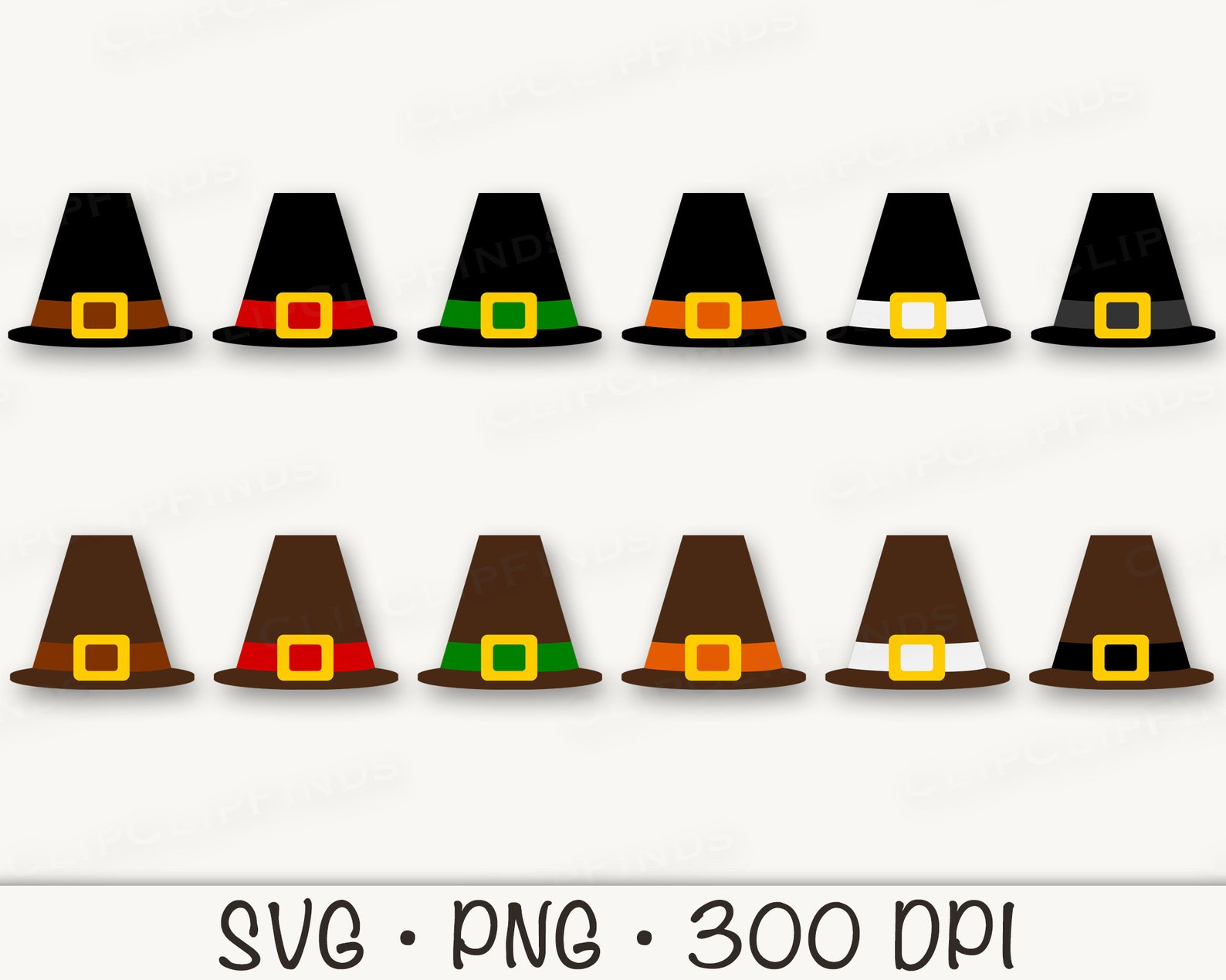 Pilgrim Hat, SVG Vector Cut File and PNG Transparent Background, Clip ...