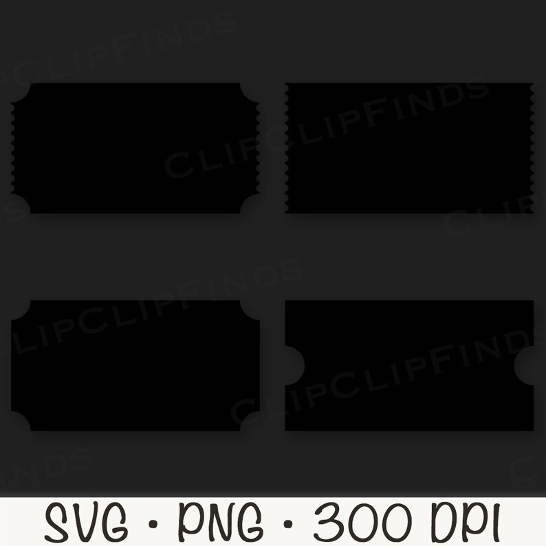 Ticket SVG, Movie Tickets PNG, Ticket Silhouette, Digital Download - Etsy