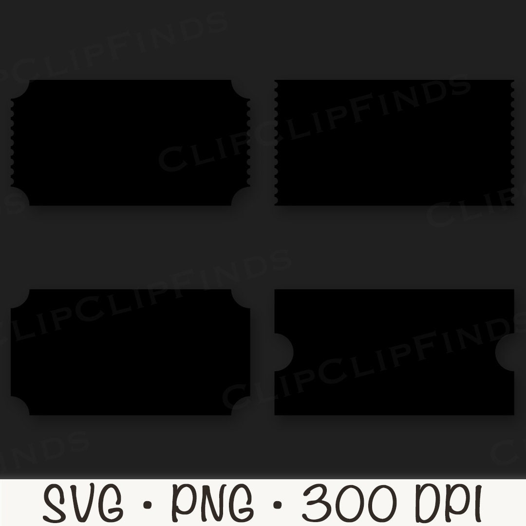 Ticket SVG, Movie Tickets PNG, Ticket Silhouette, Digital Download - Etsy