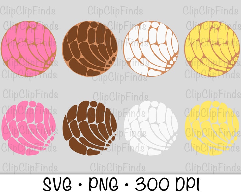 Concha Pan Dulce Mexican Sweet Bread SVG Vector Cut File and - Etsy ...