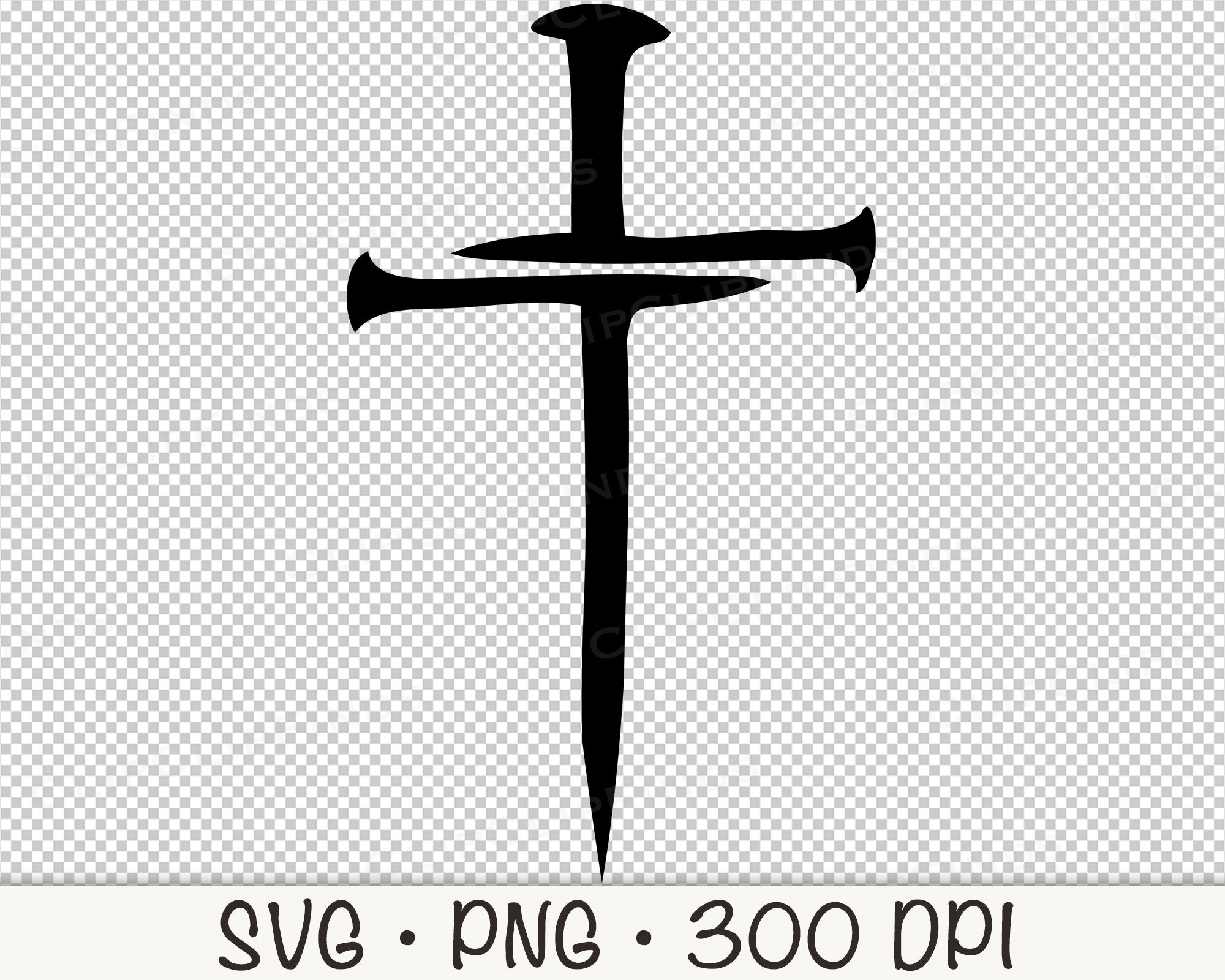 Nail Cross SVG Vector PNG Instant Digital Download - Etsy