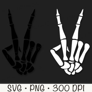Skeleton Peace Fingers SVG, Skeleton Peace Hand SVG, Peace Sign PNG ...