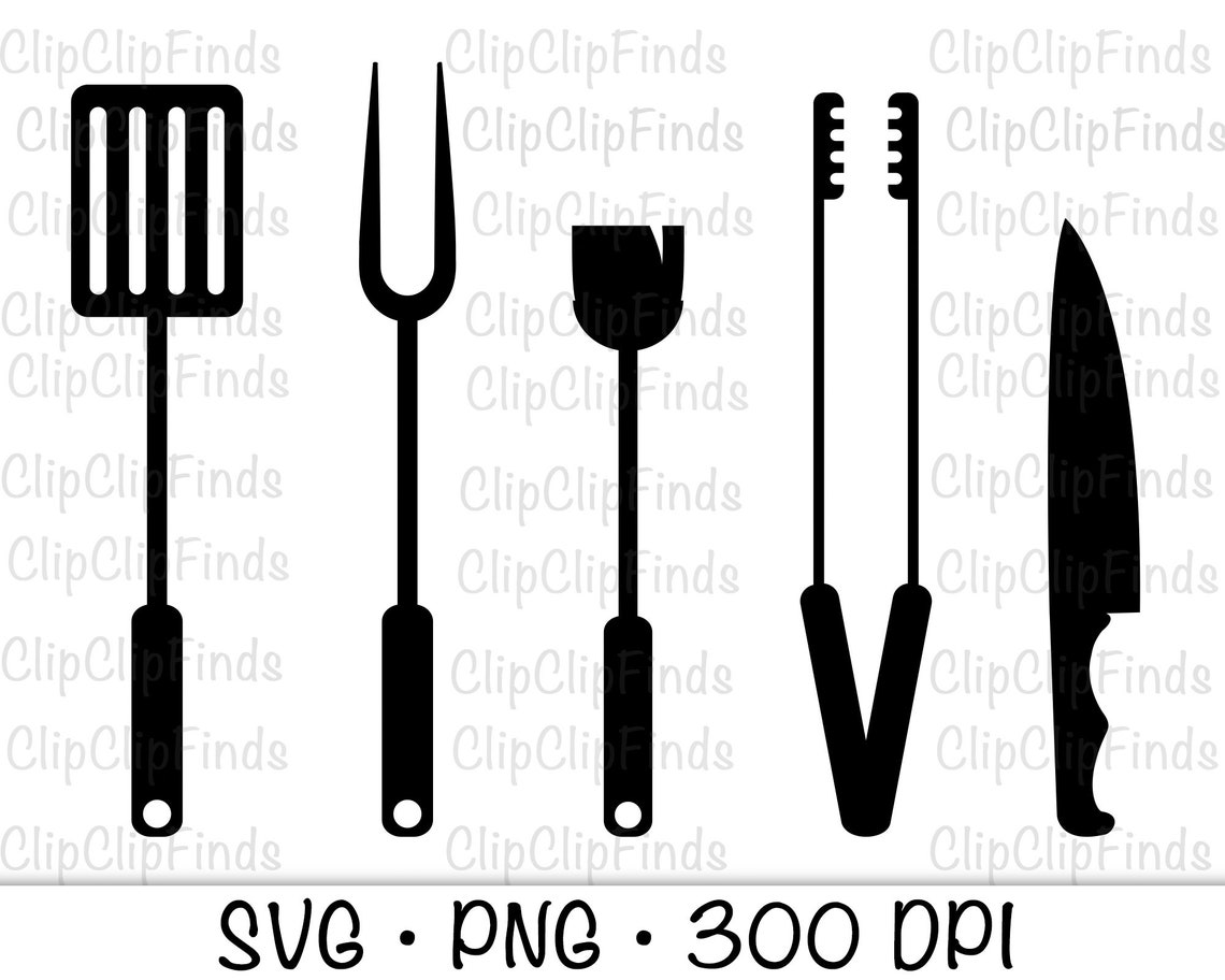 BBQ Grilling Utensils SVG PNG Instant Digital Download - Etsy