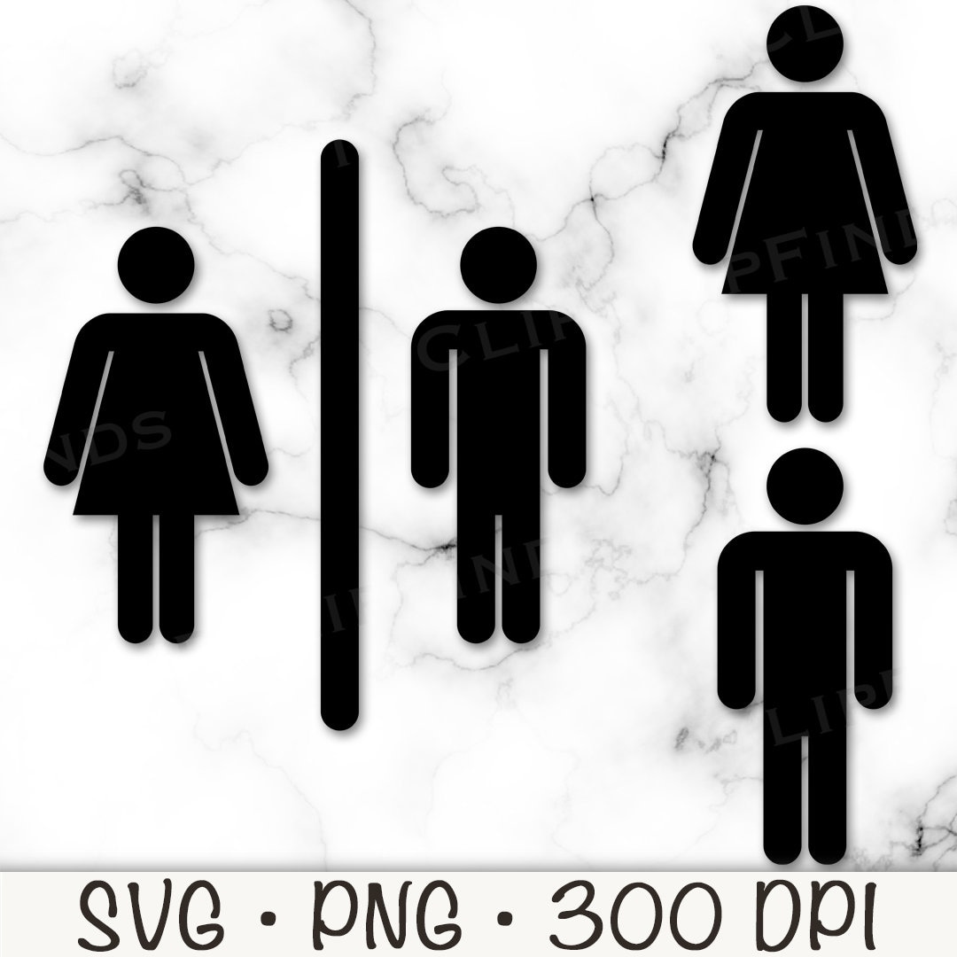 Bathroom Sign SVG, Restroom Symbol PNG, Bathroom Icon, Potty, Toilet ...