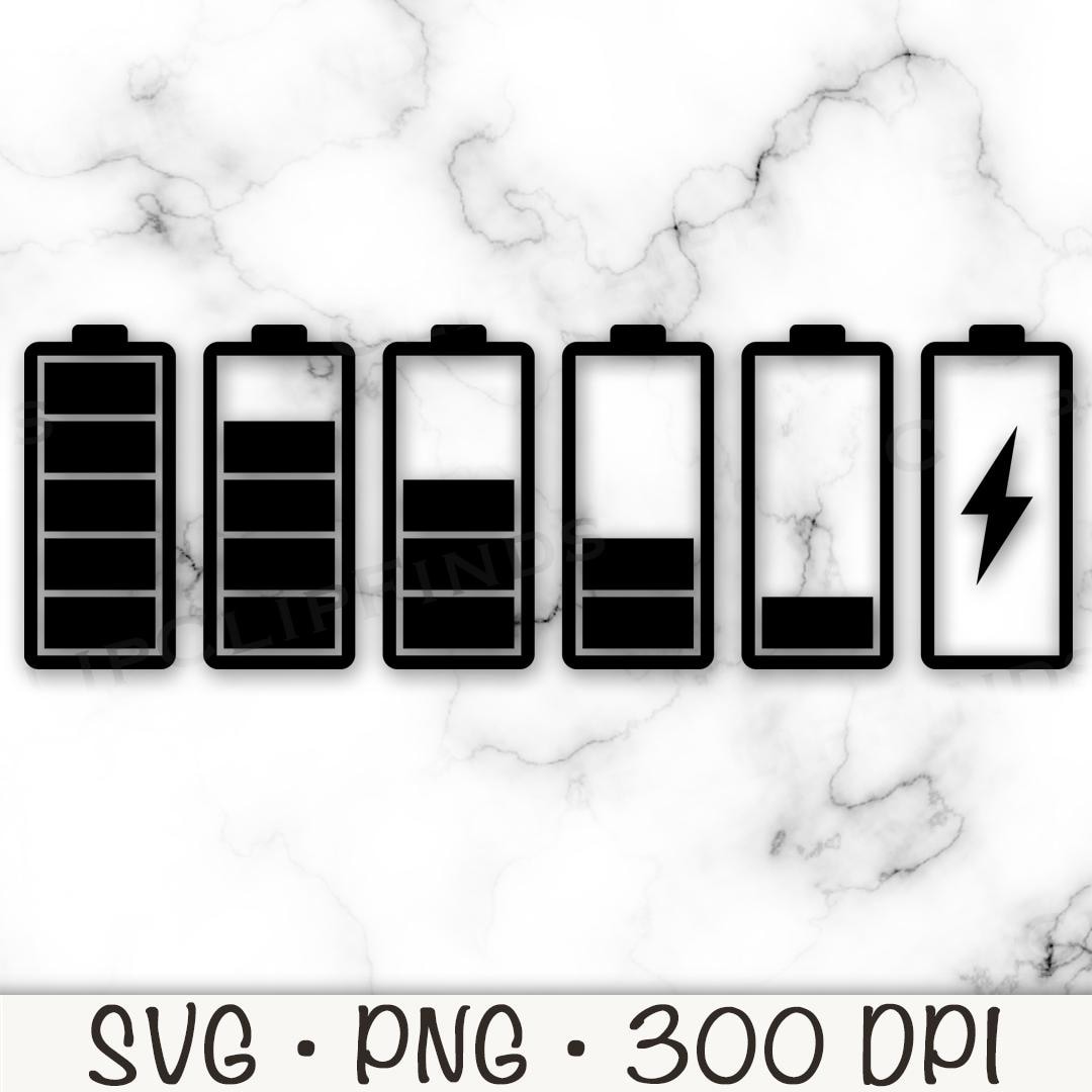 Battery SVG, Battery Life SVG, Battery Silhouette, Battery Bundle Pack ...