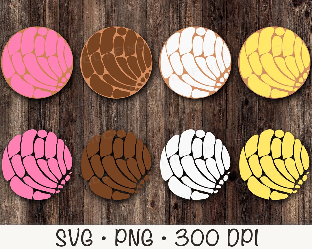 Concha, Pan Dulce, Mexican Sweet Bread SVG Vector Cut File and PNG ...