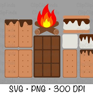 Smores, S'mores, Smores Clipart Bundle, Marshmallow, Graham Crackers ...