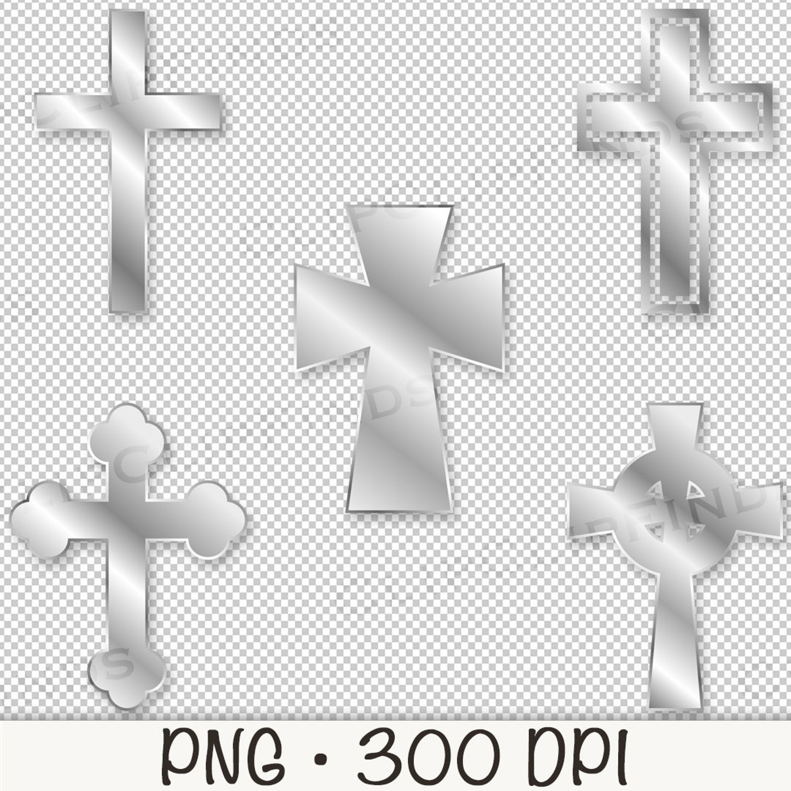 Silver Cross PNG, Silver Cross Clipart, Silver Crosses Overlay Bundle ...