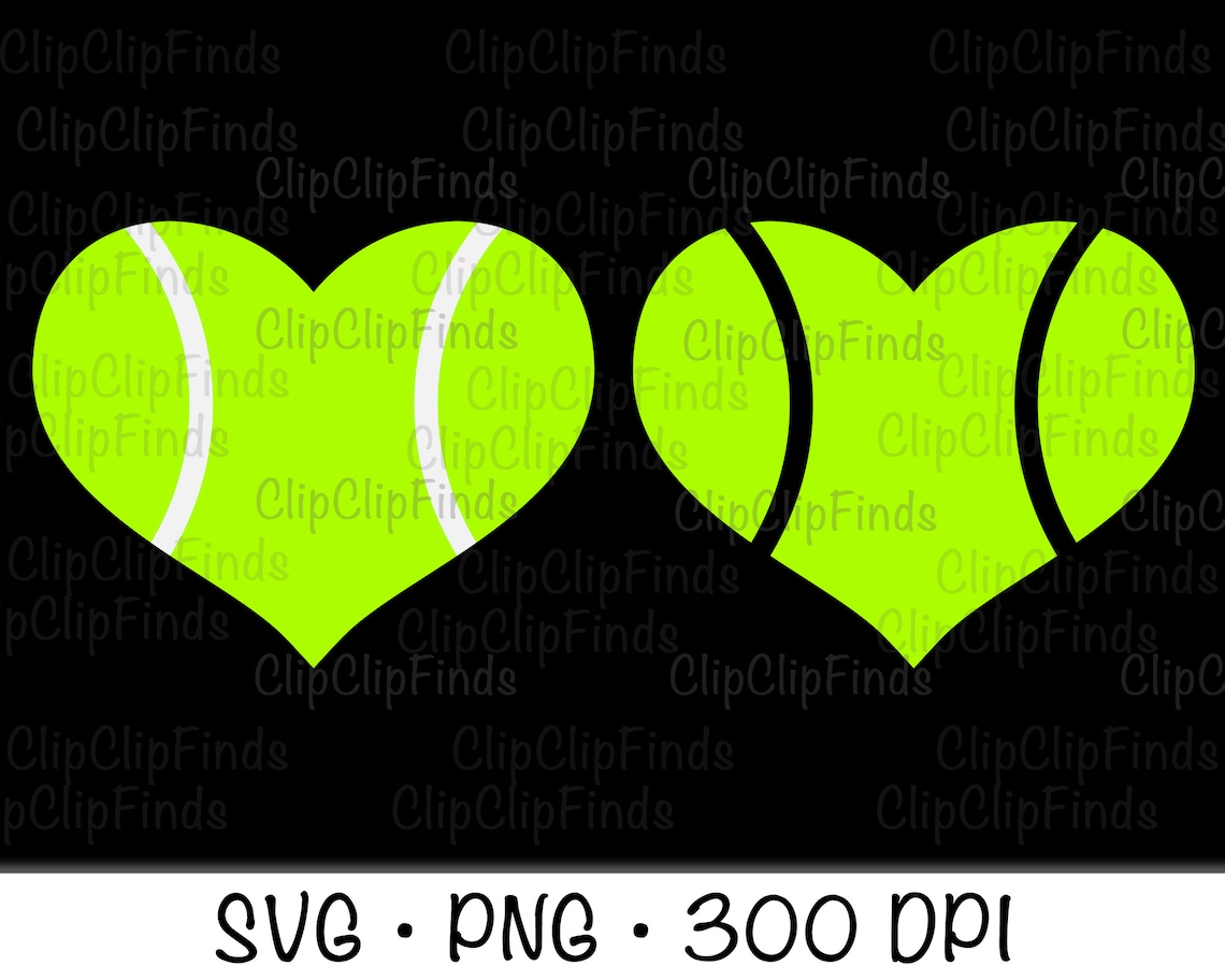 Tennis Ball Heart Tennis Ball SVG Vector Cut File PNG - Etsy