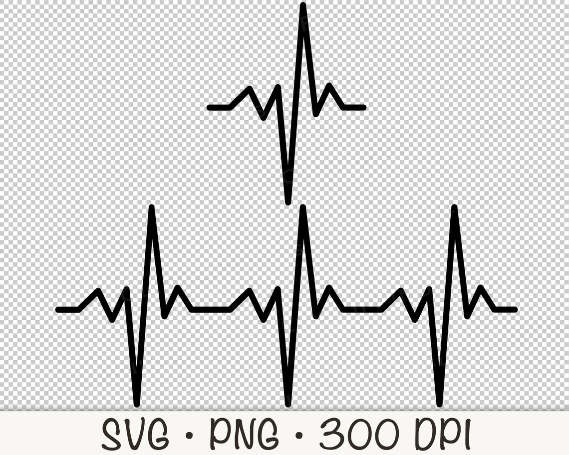 Heart Beat SVG Vector File and PNG Transparent Background Clip Art ...