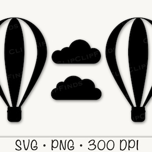 Hot Air Balloon SVG Hot Air Balloon With Clouds Bundle Cloud - Etsy