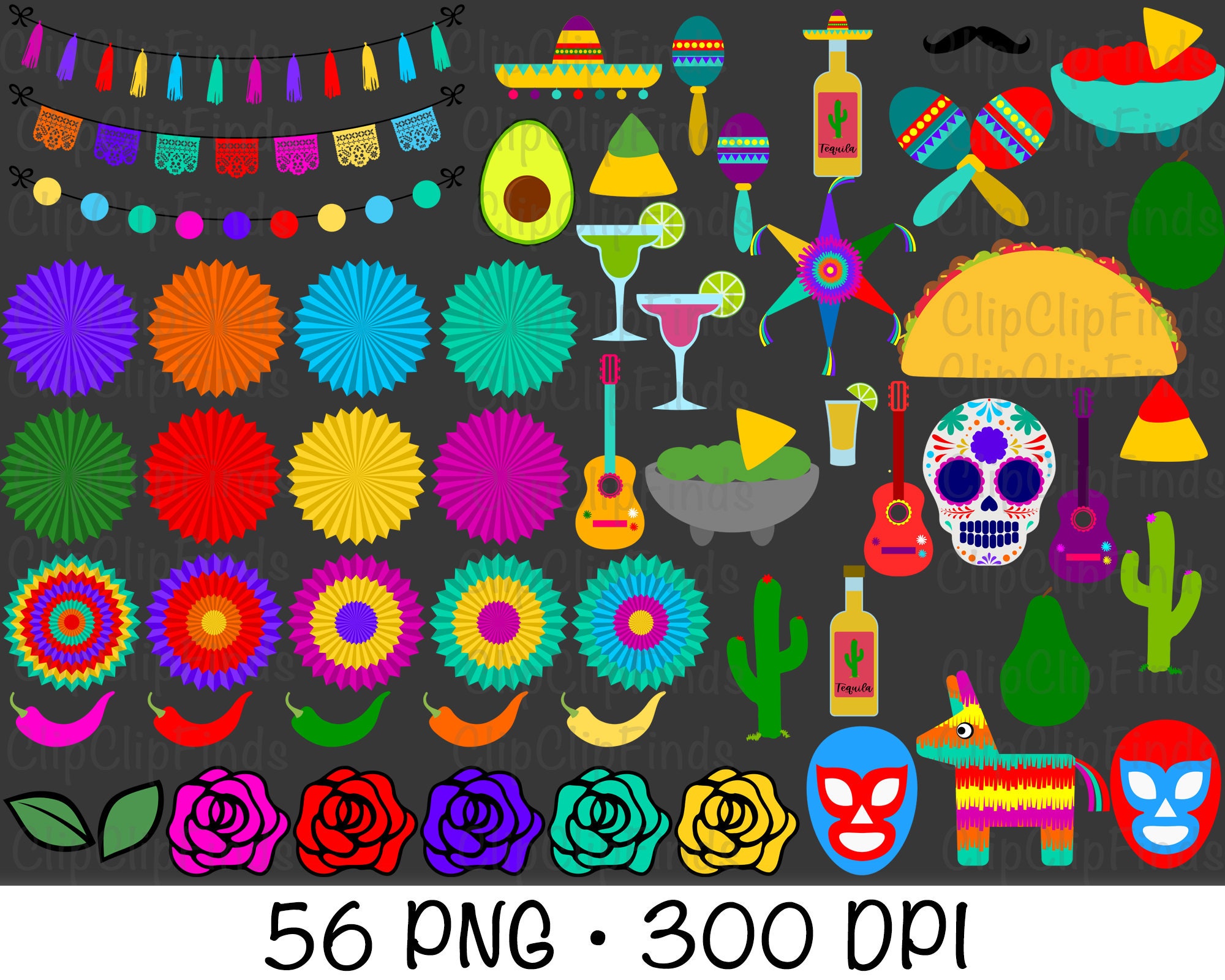 Mexican Clip Art Mexican Fiesta Clip Art Bundle Cinco De - Etsy Canada