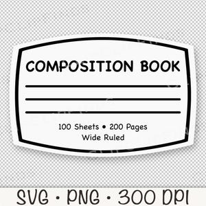 Composition Notebook Label, SVG, PNG, Instant Digital Download - Etsy
