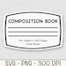 Composition Notebook Label, SVG, PNG, Instant Digital Download - Etsy