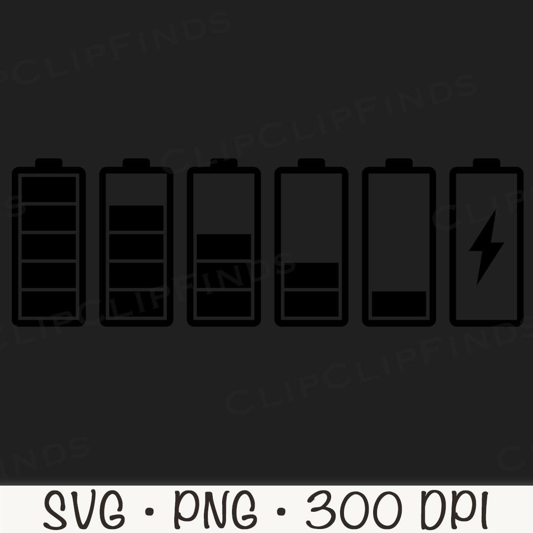 Battery SVG, Battery Life SVG, Battery Silhouette, Battery Bundle Pack ...