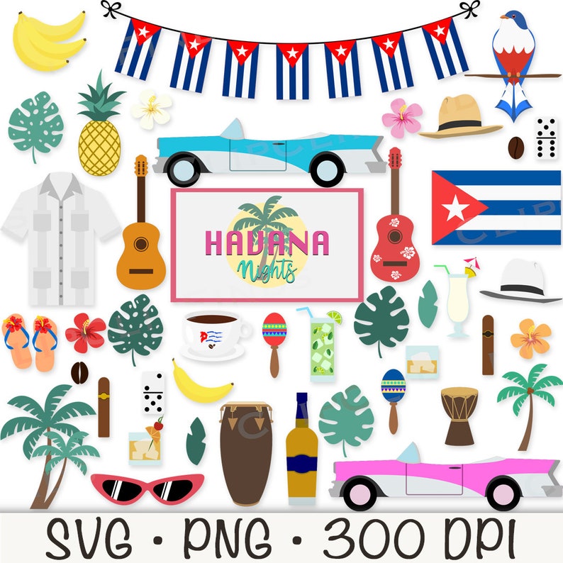 Cuban Clipart, Cuba SVG, PNG, Instant Digital Download - Etsy Canada