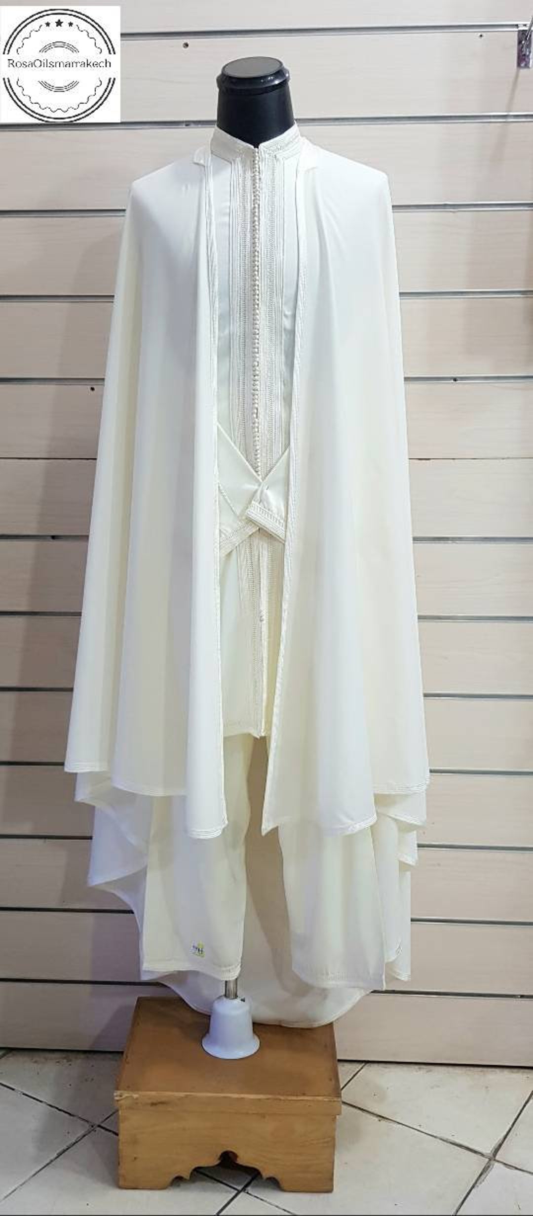 Beautiful Moroccan Caftan, White Cotton Caftan, Long Dress for Men ...