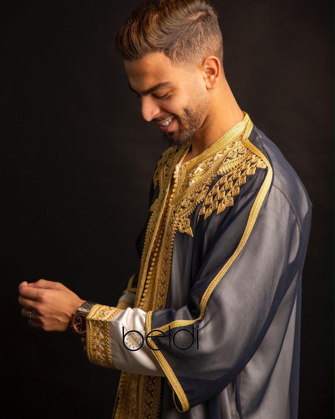 Moroccan Jabador 3 Piece Set Handmade – Luxury Caftan for Men ...