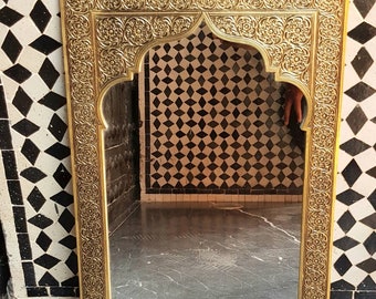 Vintage Brass Wall Mirror, Unlacquered Brass Wall Mirror, Circular Wall ...