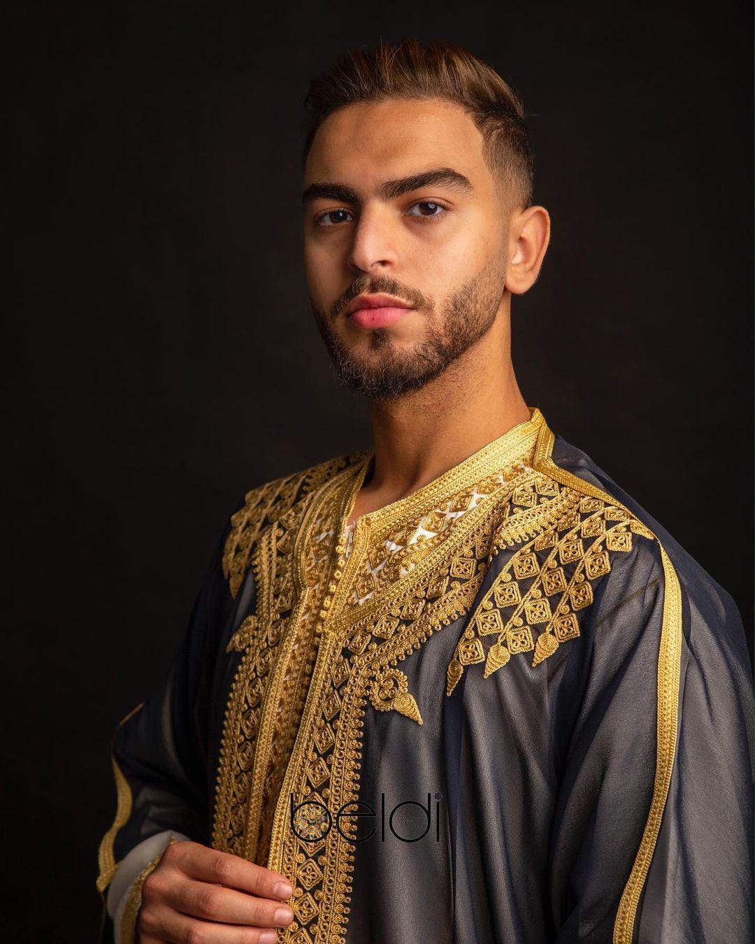 Men's Moroccan Jabador 3-piece Wedding Ensemble – Traditional Caftan ...