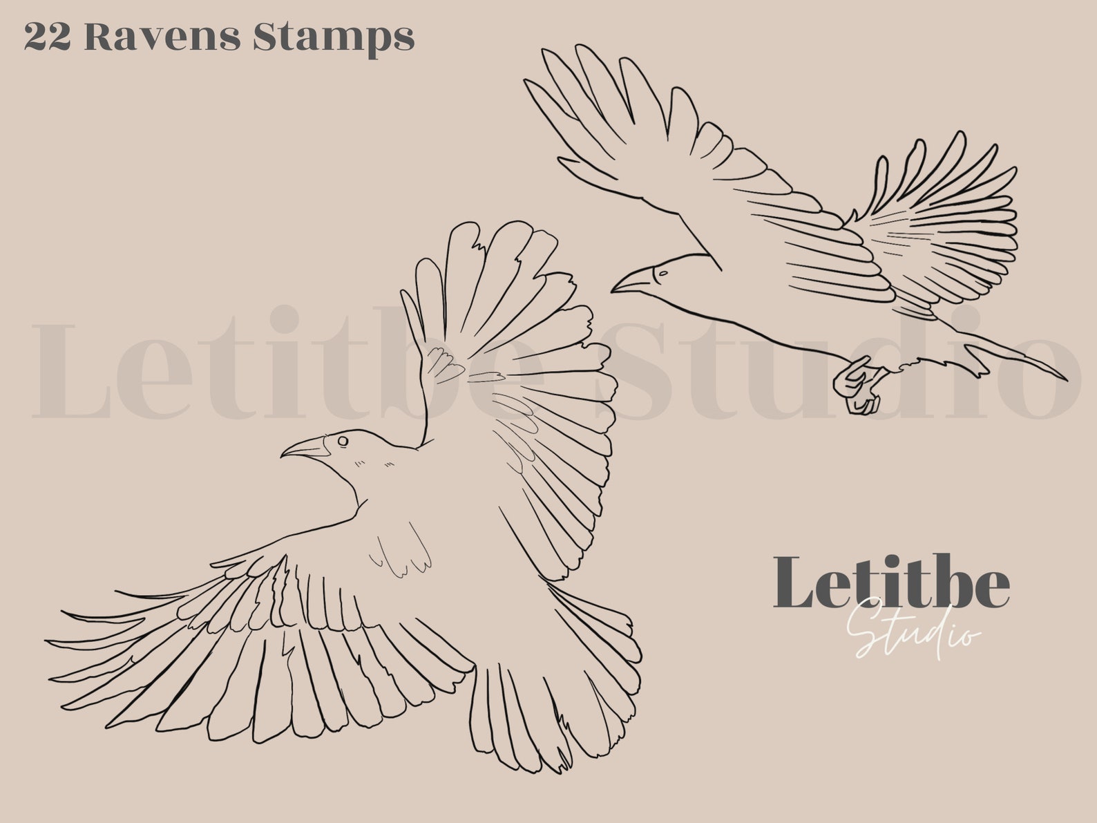 Procreate Neo Traditional Raven, Procreate Tattoo Stamps and Brushes ...