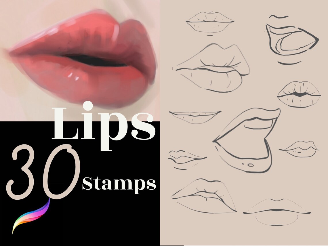 Procreate Lips Stamp Brushes Procreate Stamps Procreate - Etsy