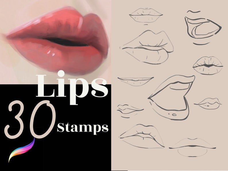 Procreate Lips Stamp Brushes Procreate Stamps Procreate - Etsy
