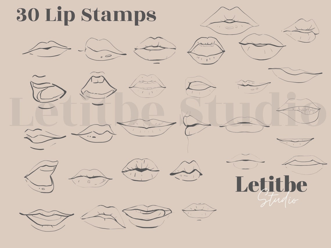 Procreate Lips Stamp Brushes Procreate Stamps Procreate - Etsy