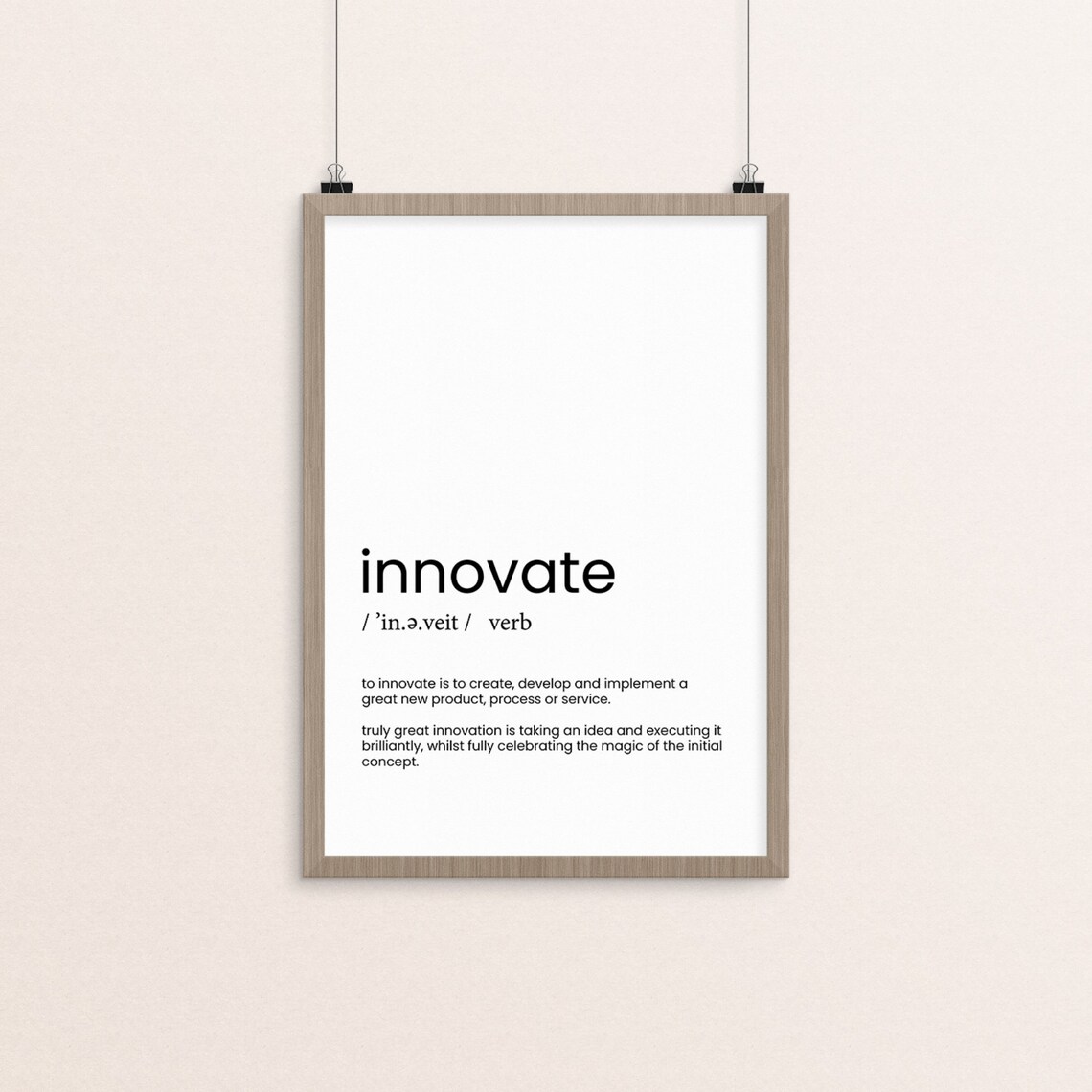 Innovate Word Definition Print, Printable Art, Wall Art Print, Modern ...