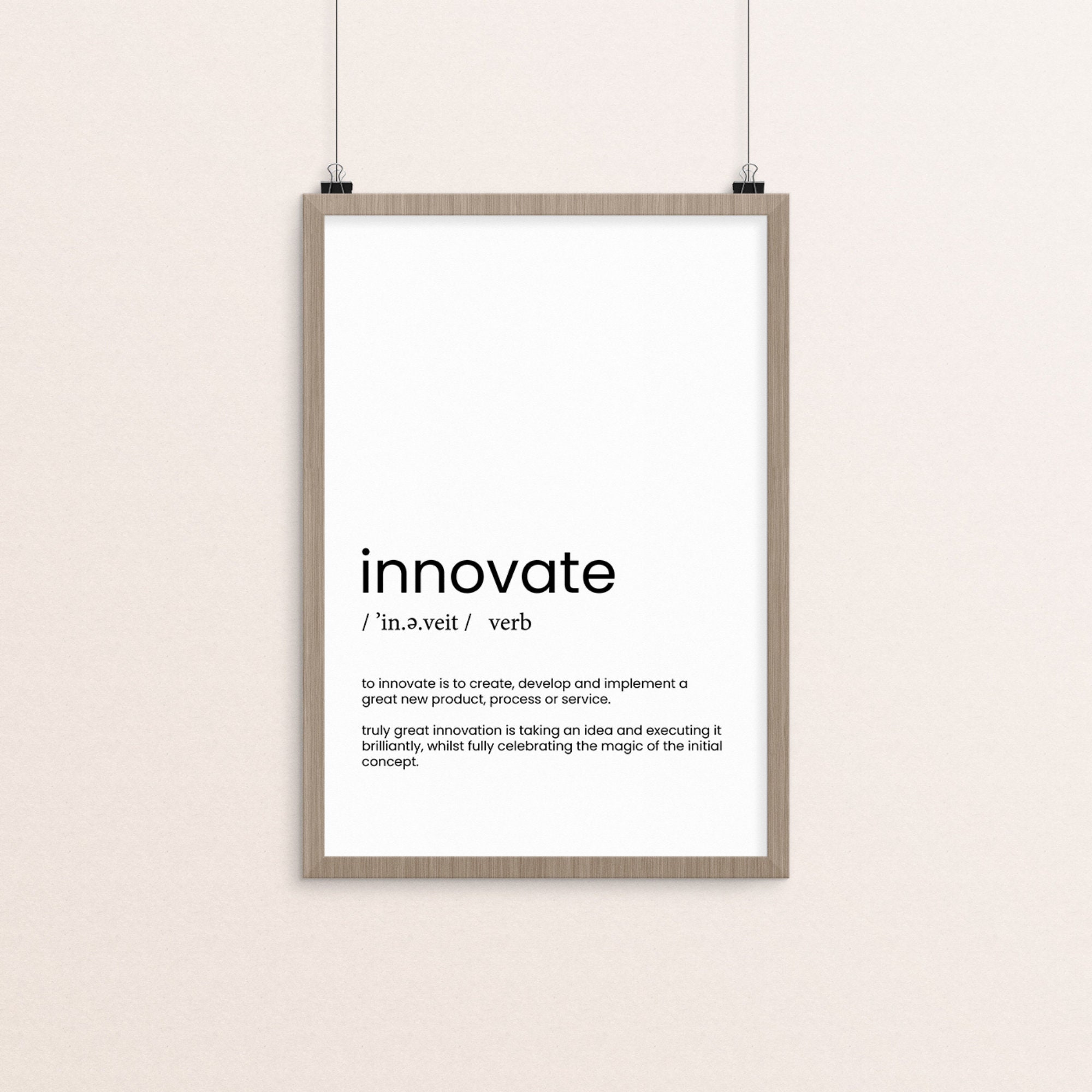 Innovate Word Definition Print, Printable Art, Wall Art Print, Modern ...