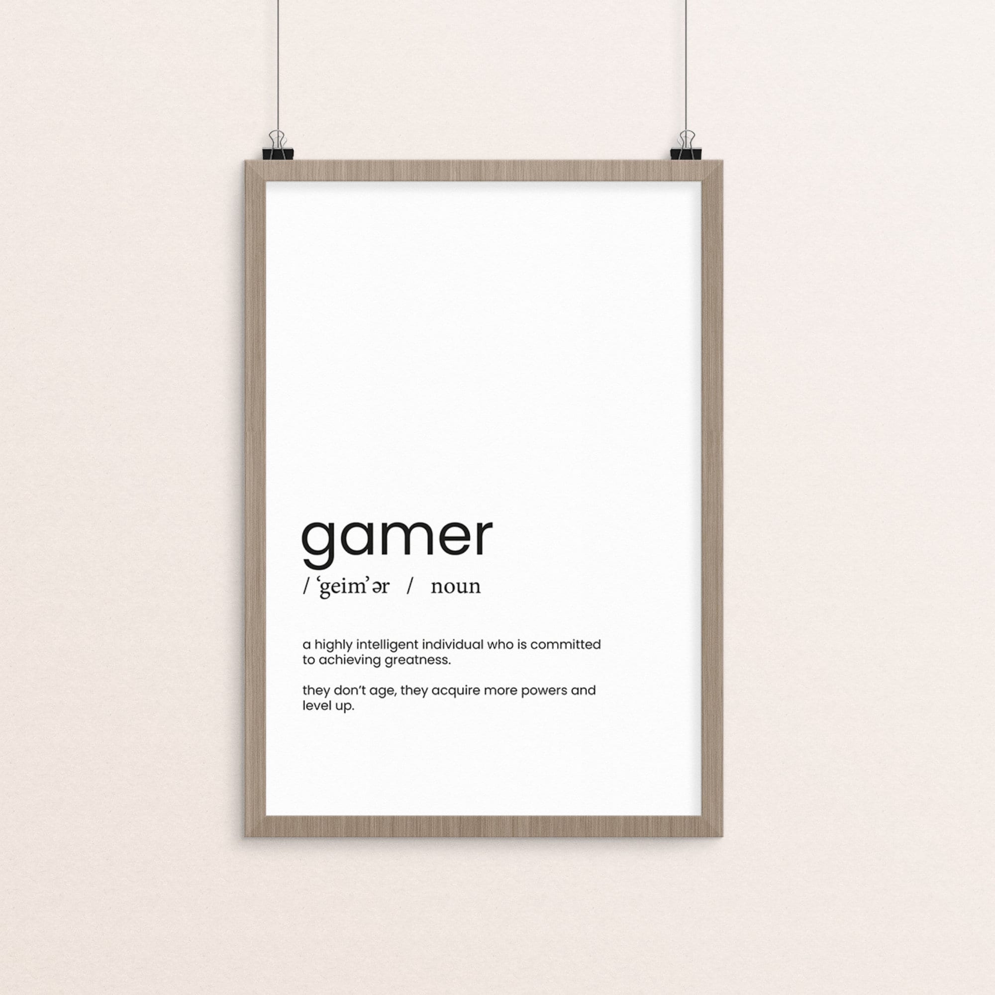Gamer Word Definition Print, Printable Art, Wall Art Print, Modern Art ...