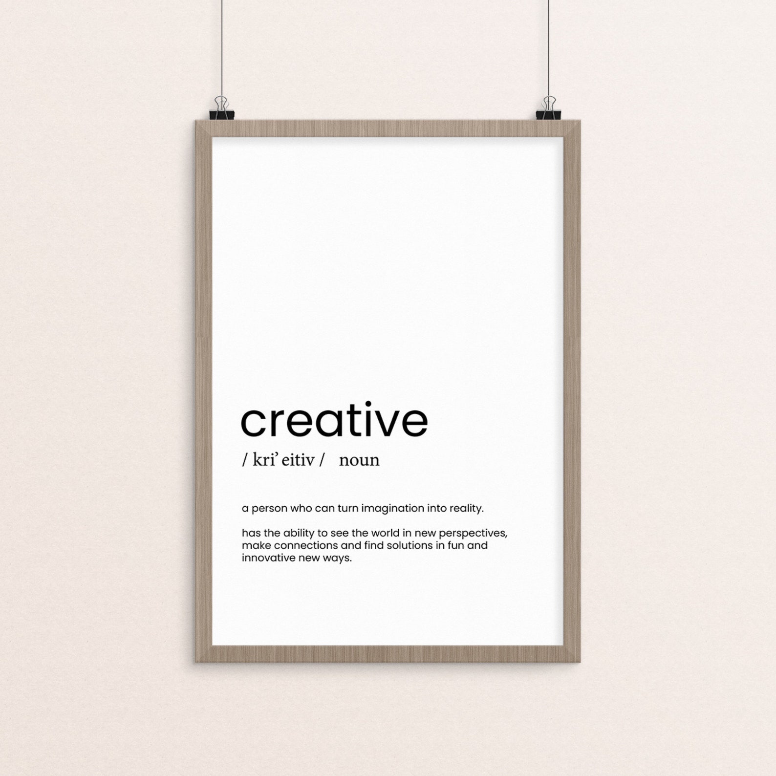 Creative Word Definition Print, Printable Art, Wall Art Print, Modern ...