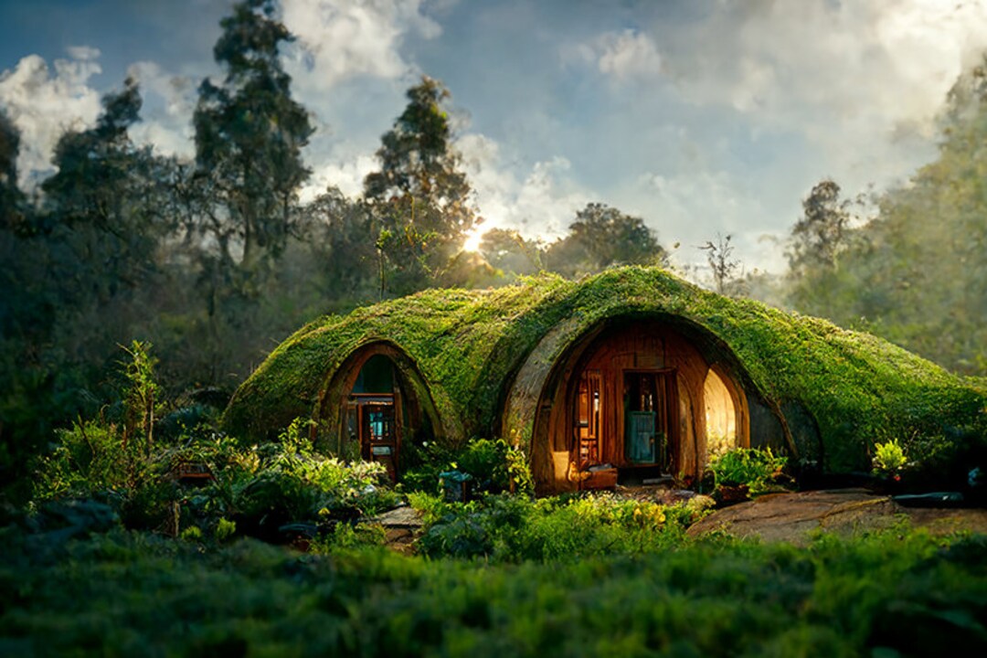 HOBBIT HOUSE Wall Art Instant Download AI Fantasy Print Gift for Her ...