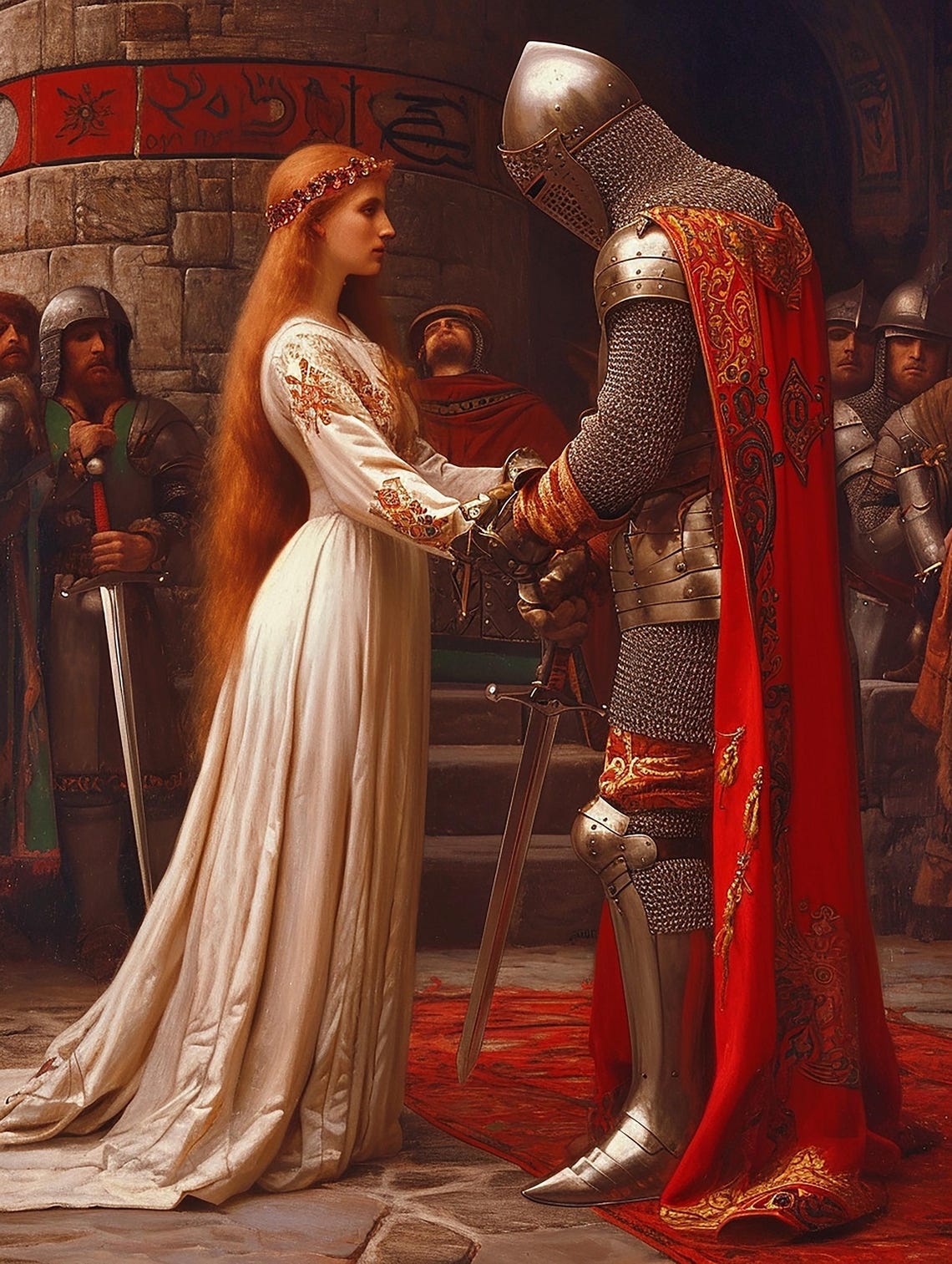 The Accolade Digital Wall Art | Knight and Lady Medieval Printable ...