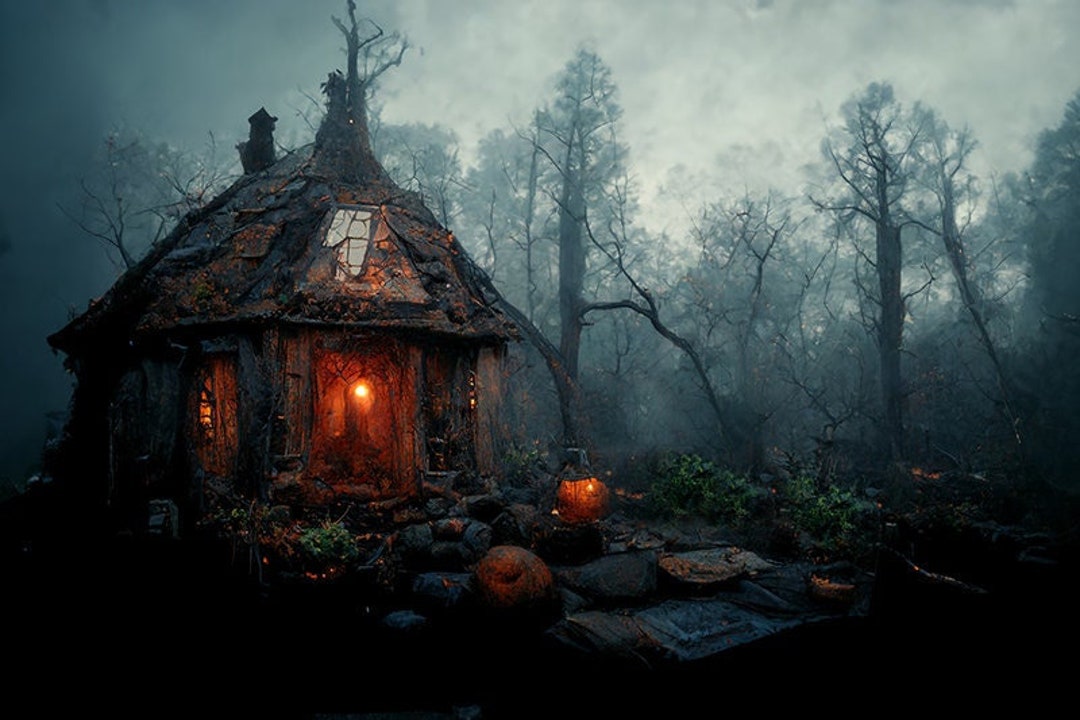 WORLD FANTASY ART, Witch's Hut Art, Printable Image Art, Ai Generated ...
