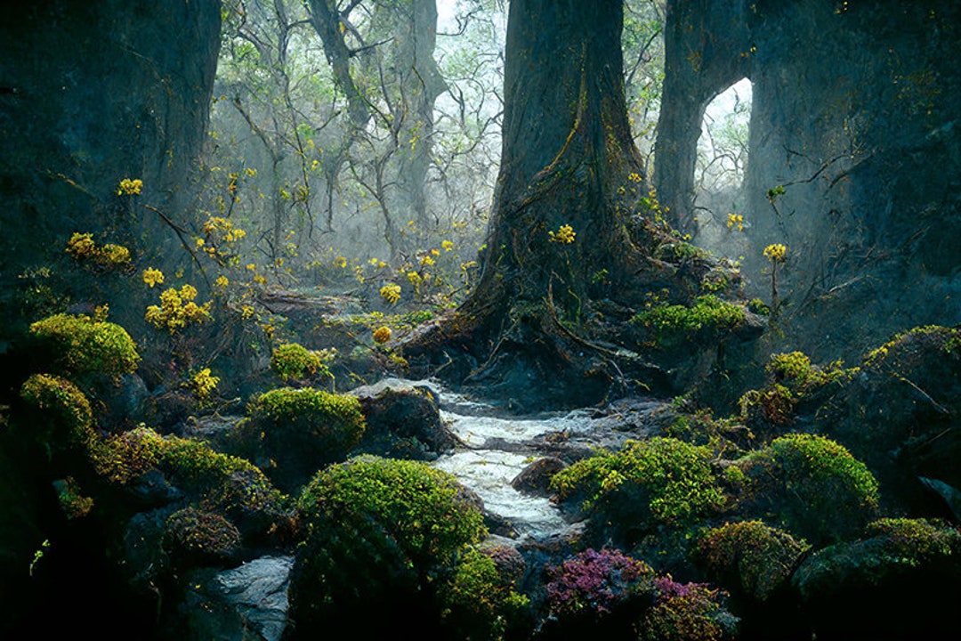 FAIRY FOREST PRINT, Old World Forest Art, Jpg Fairy Forest, Aesthetic ...