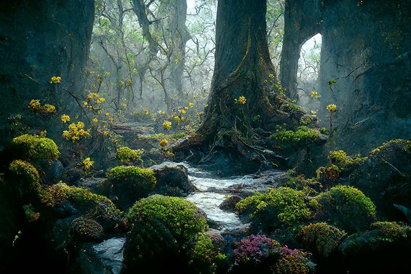 FAIRY FOREST PRINT, Old World Forest Art, Jpg Fairy Forest, Aesthetic ...