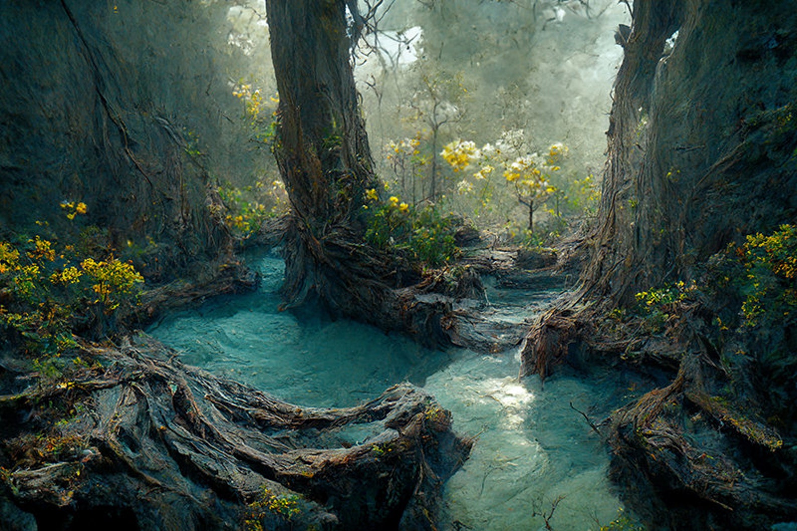 Ancient Fae Forest - AI Art, Printable Image, Digital Art Prints ...