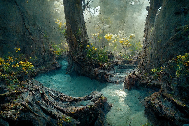 Ancient Fae Forest - AI Art, Printable Image, Digital Art Prints ...