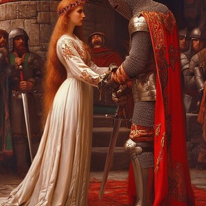The Accolade Digital Wall Art | Knight and Lady Medieval Printable ...