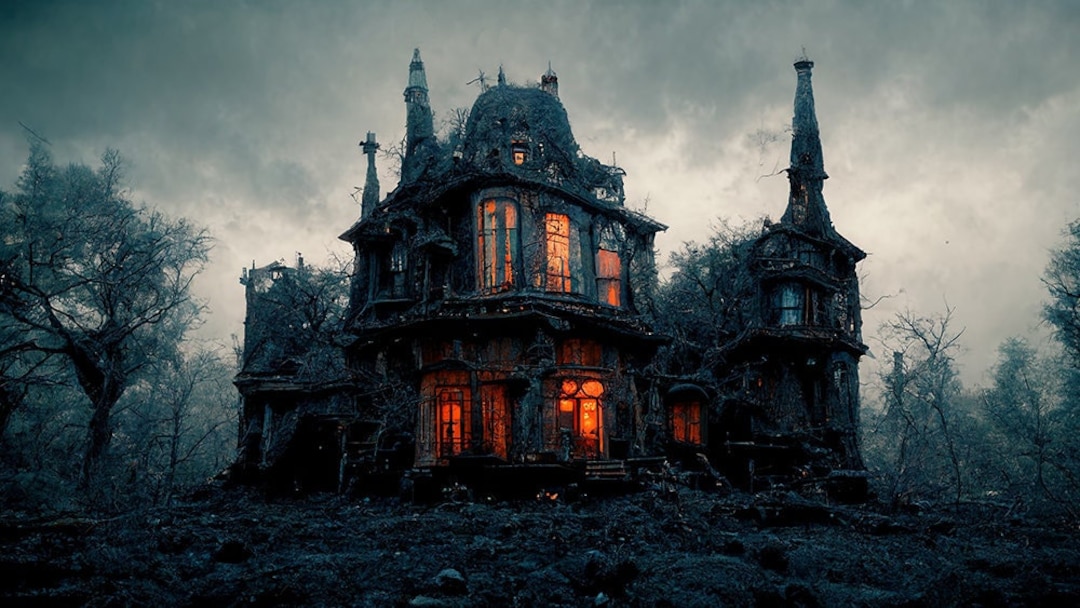 Haunted House Printable Instant Download for Home Halloween Decor AI ...