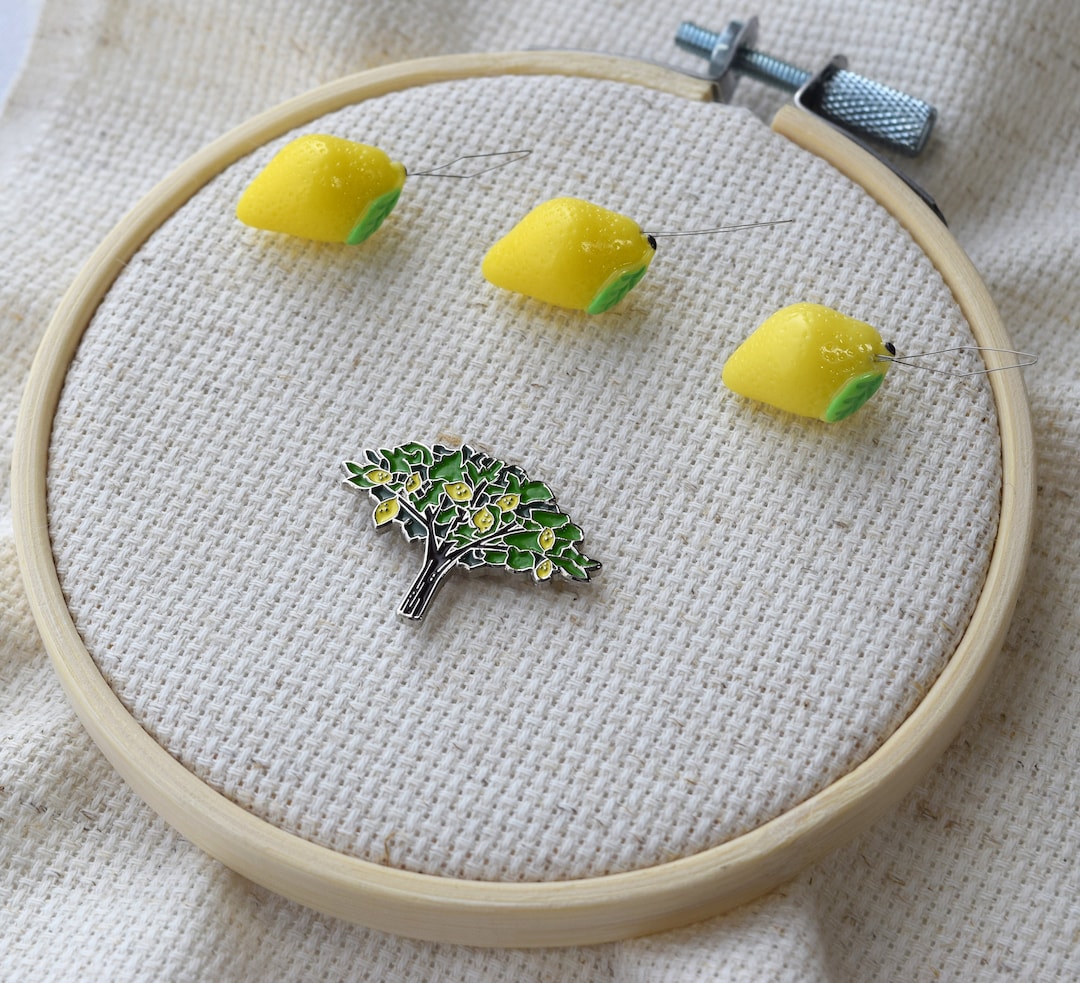 Lemon Tree Needle Minder and Needle Threader Set - Etsy