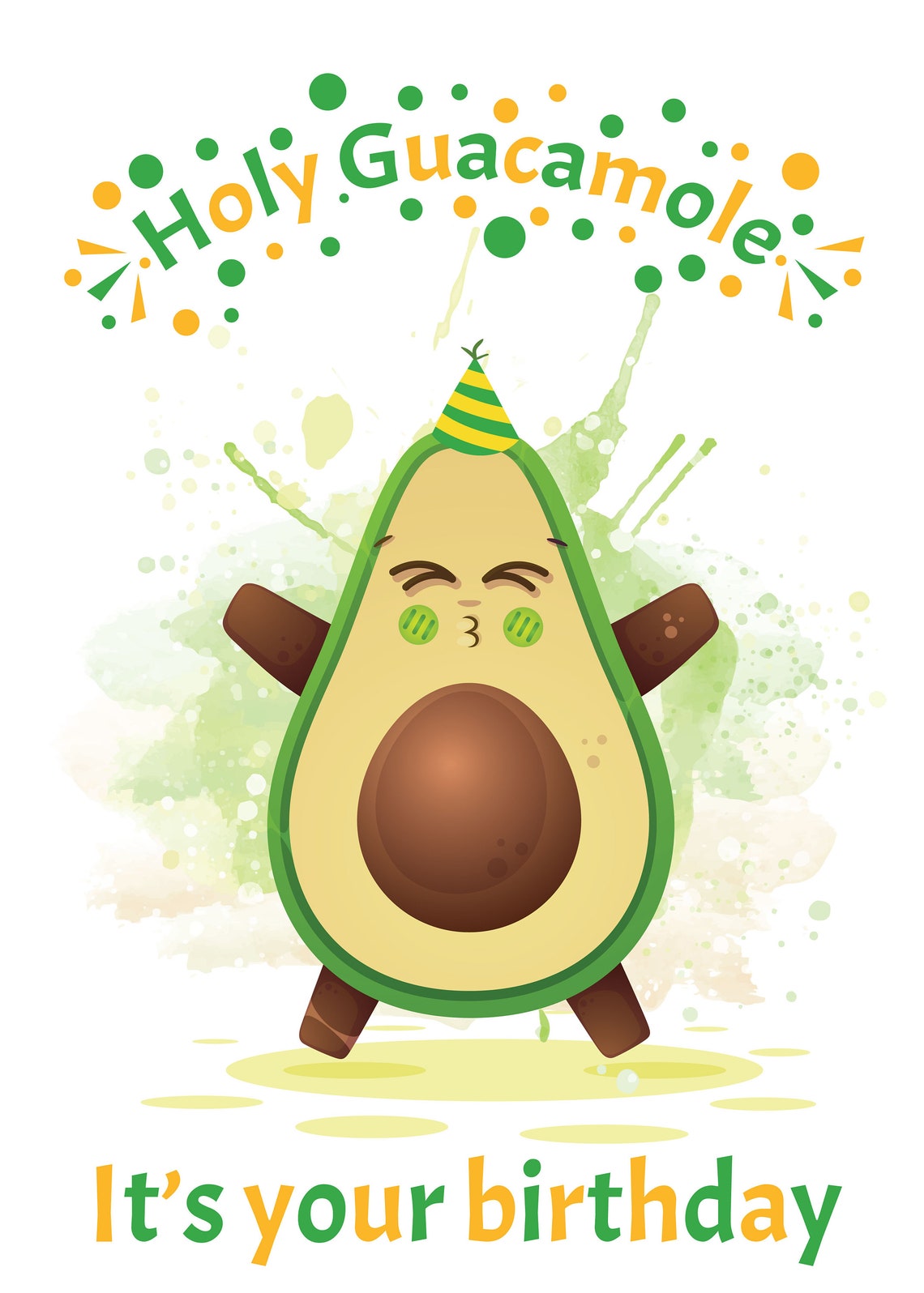 Printable Birthday Card. Funny Printable Birthday Card. Avocado ...