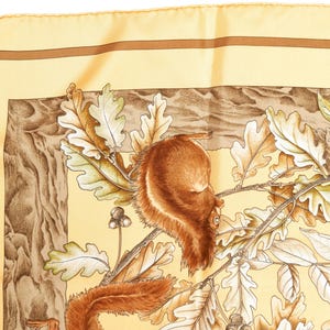 Hermes Scarf 90 casse Noisette Squirrel Yellow 100% Silk Scarf 35 - Etsy