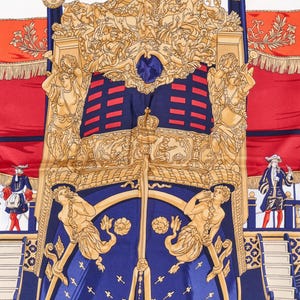 Hermes Scarf 90 vue Du Carosse De La Galere La Reale Red Silk Scarf 35 ...