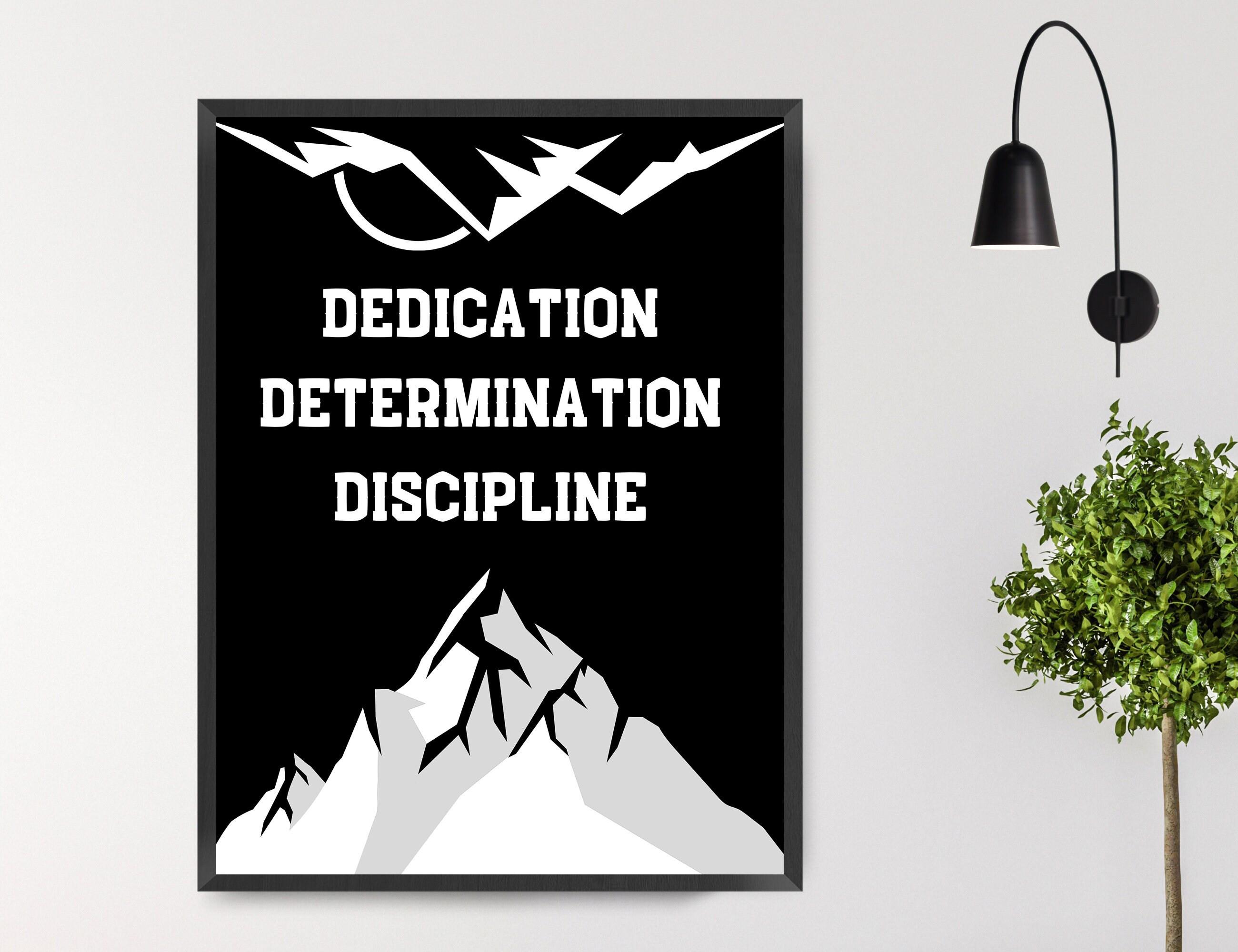 Dedication Determination Discipline Wall Art Printable, Motivational ...