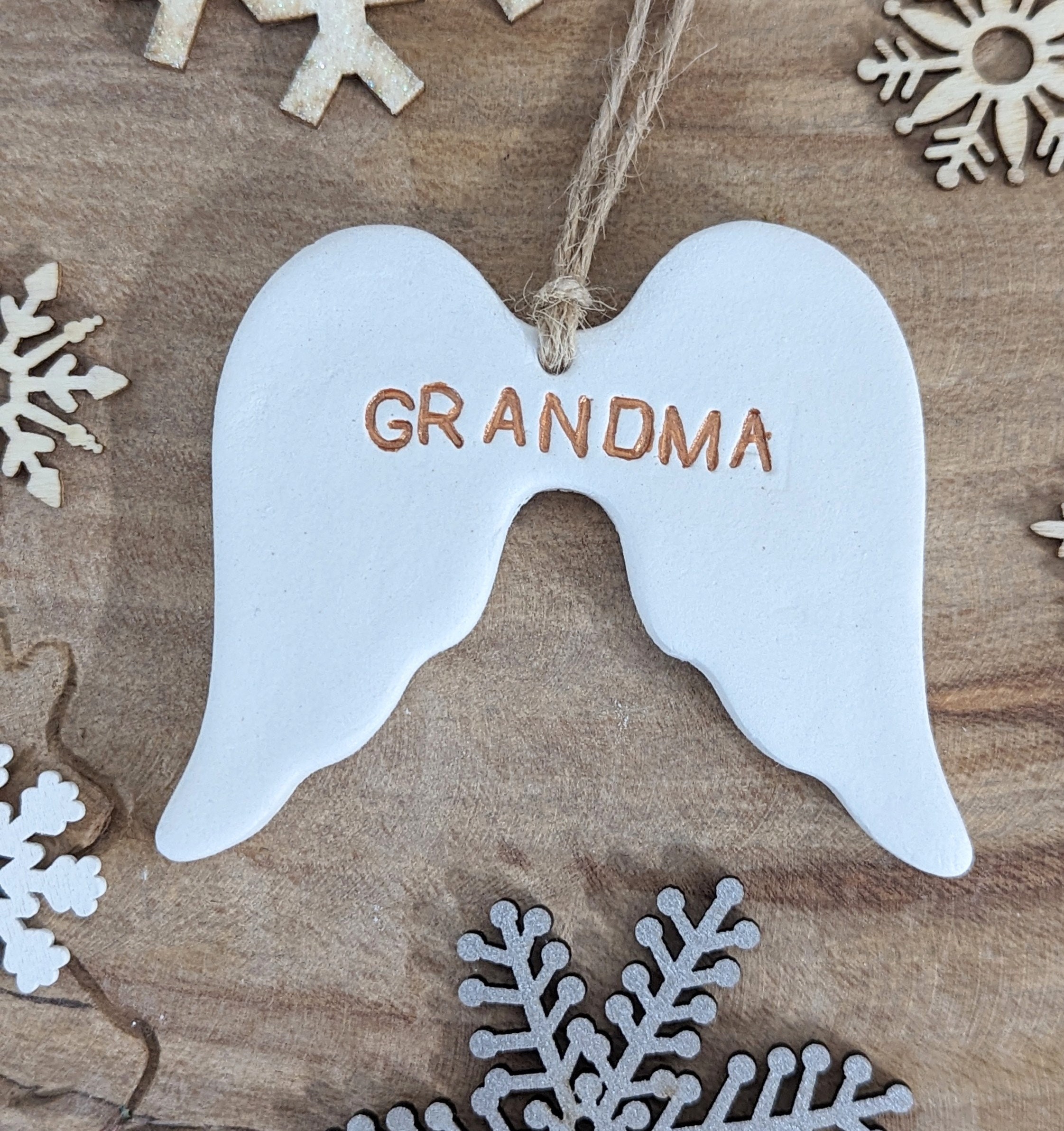 Personalised Clay Angel Wings Tree Decoration Memory Tree - Etsy
